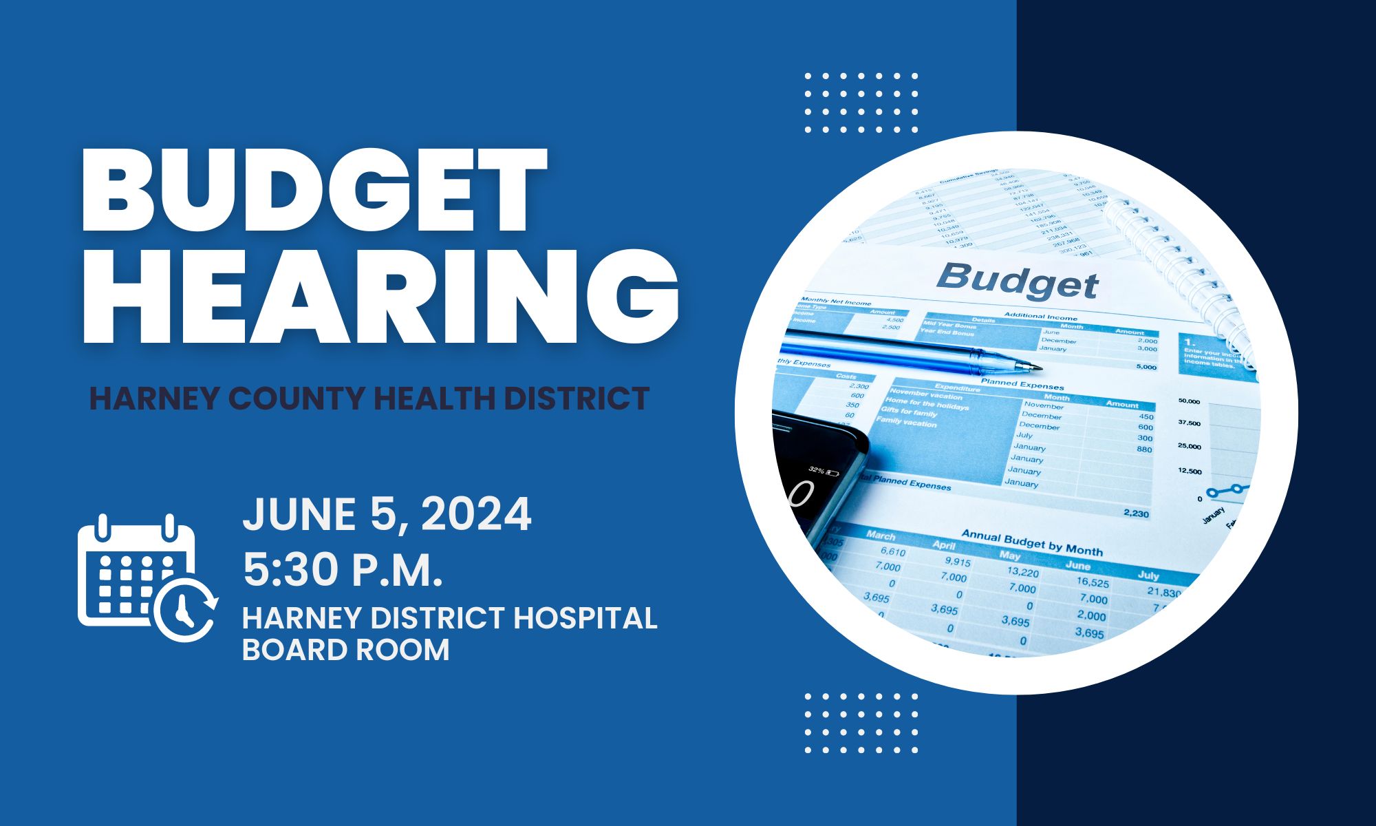 NOTICE OF BUDGET HEARING - Harney District Hospital